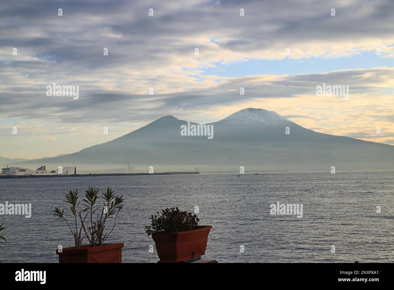 Mount Vesuvius viewed from the Gulf of Naples, Italy Stock Photo - Alamy