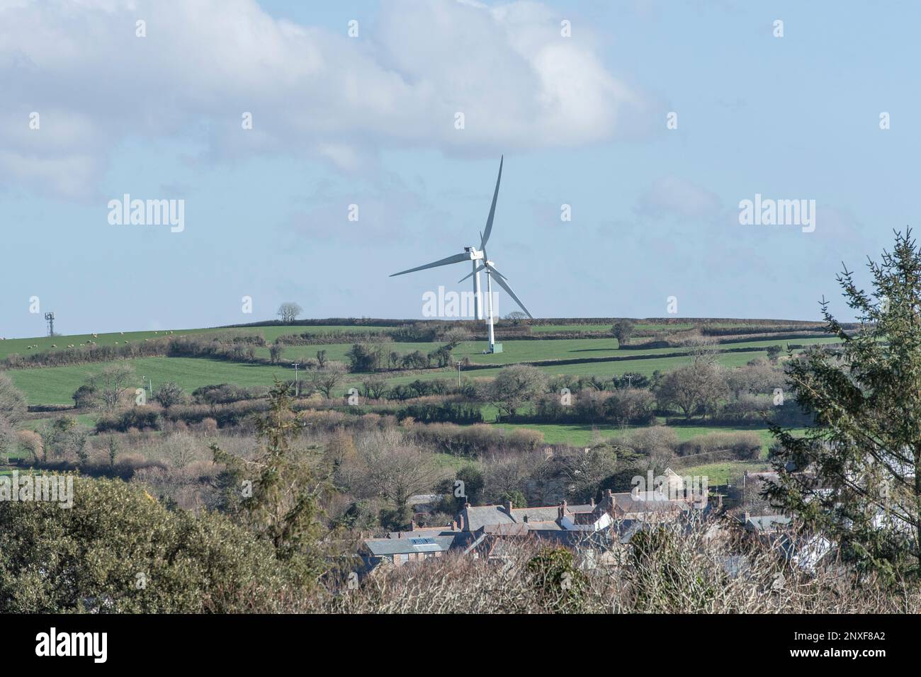 Wind Turbine, Grampound, Cornwall Stock Photo - Alamy