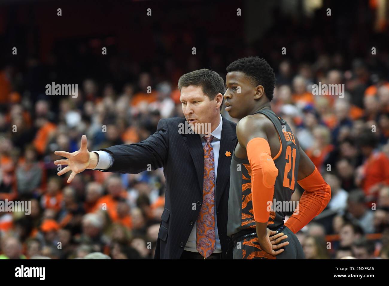 March 3, 2018: Clemson Tigers head coach Brad Brownell coaches Clemson ...