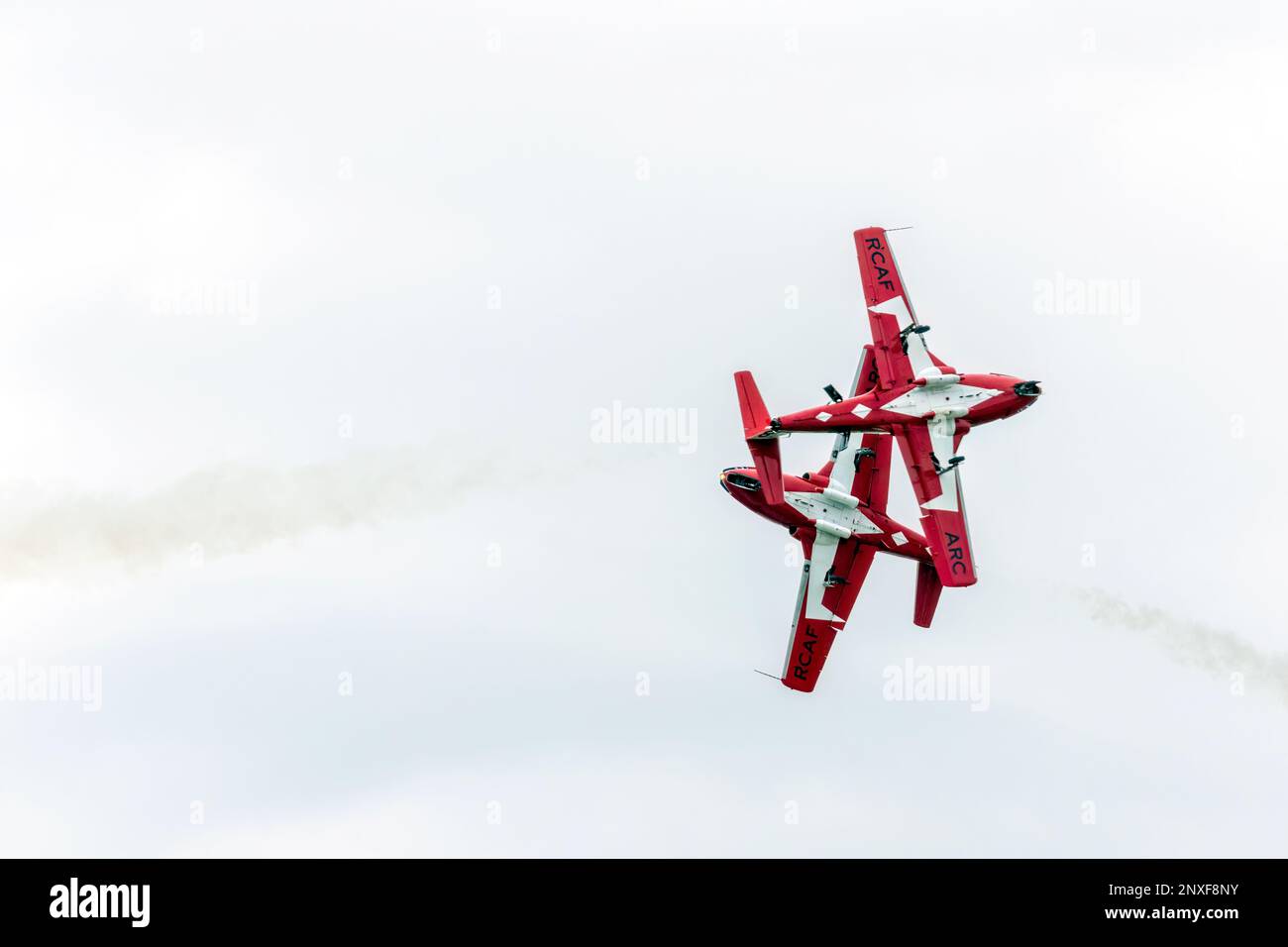 Two CT-114 Tutor aircraft of the Royal Canadian Air Force Snowbirds ...