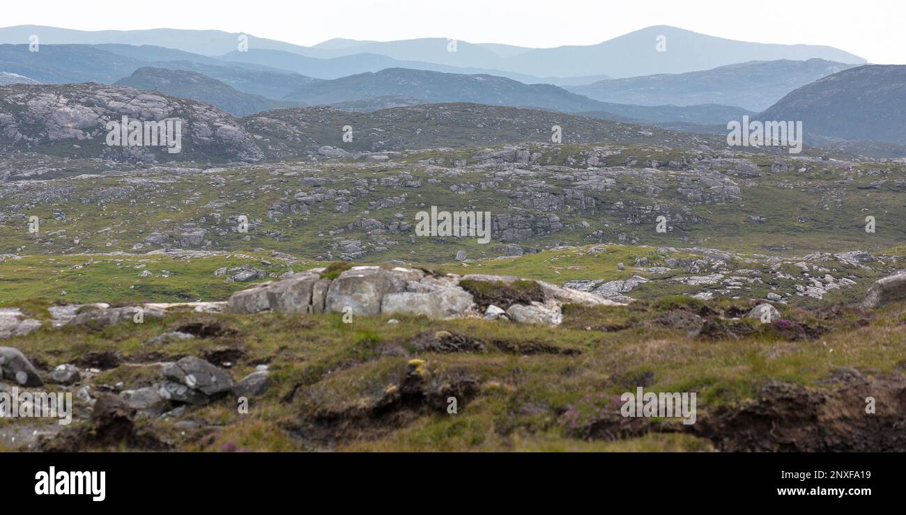 Rolling Mountains, Rocks and Bogland, Lewis, Isle of Lewis, Hebrides ...