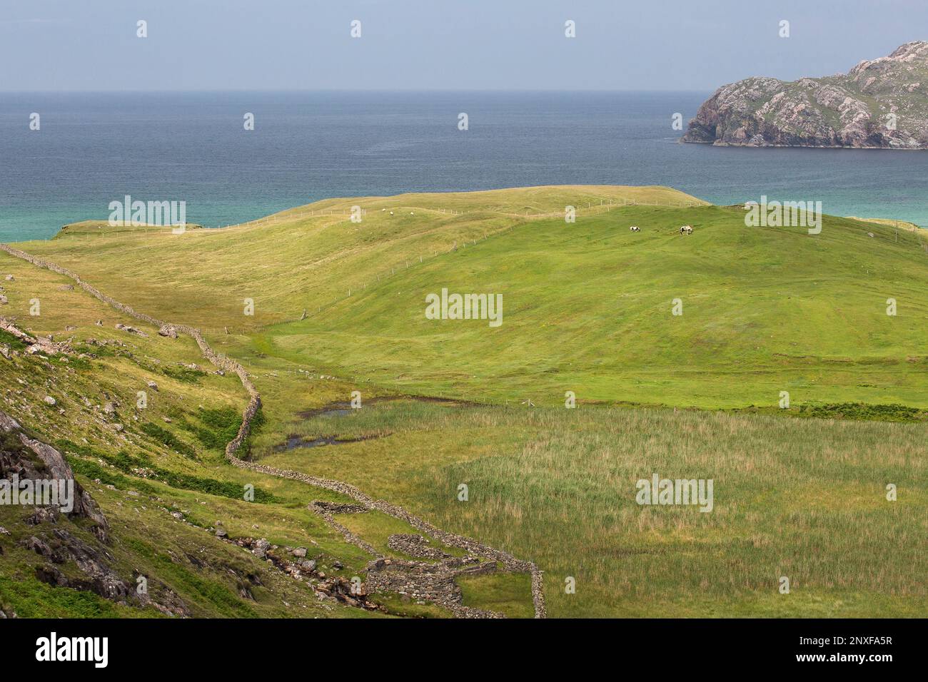 Green Fields of Clibd Thall, Cliobh, Lewis, Isle of Lewis, Hebrides ...