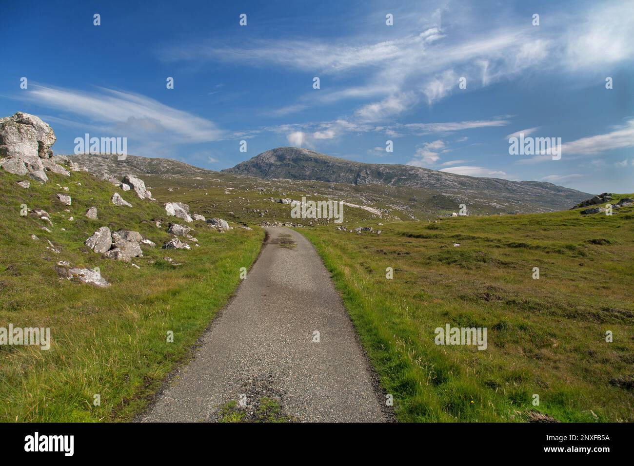 Scenic Single Track Road at Mealasta, Lewis, Isle of Lewis, Hebrides ...