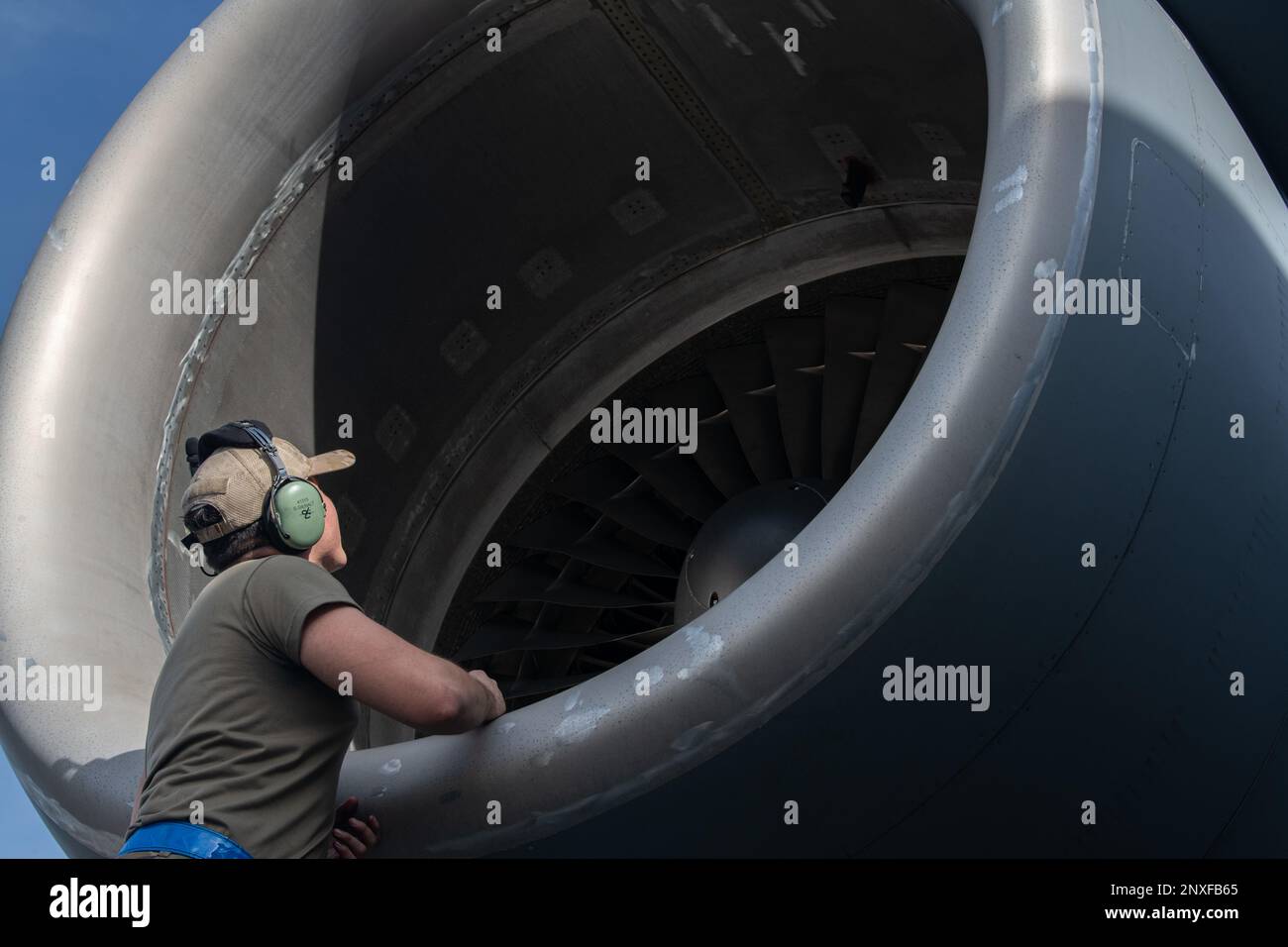 U.S. Air Force Airman Sebastian Gieralt, 437th Aircraft Maintenance ...