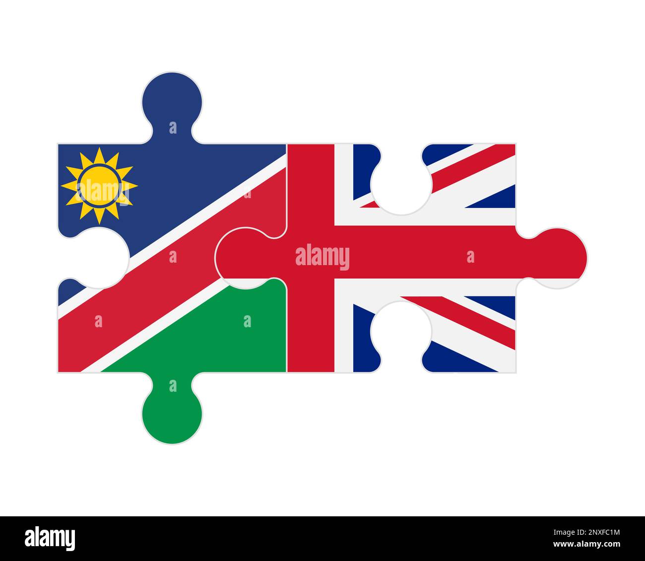 Connected puzzle of flags of Namibia and United Kingdom, vector Stock ...