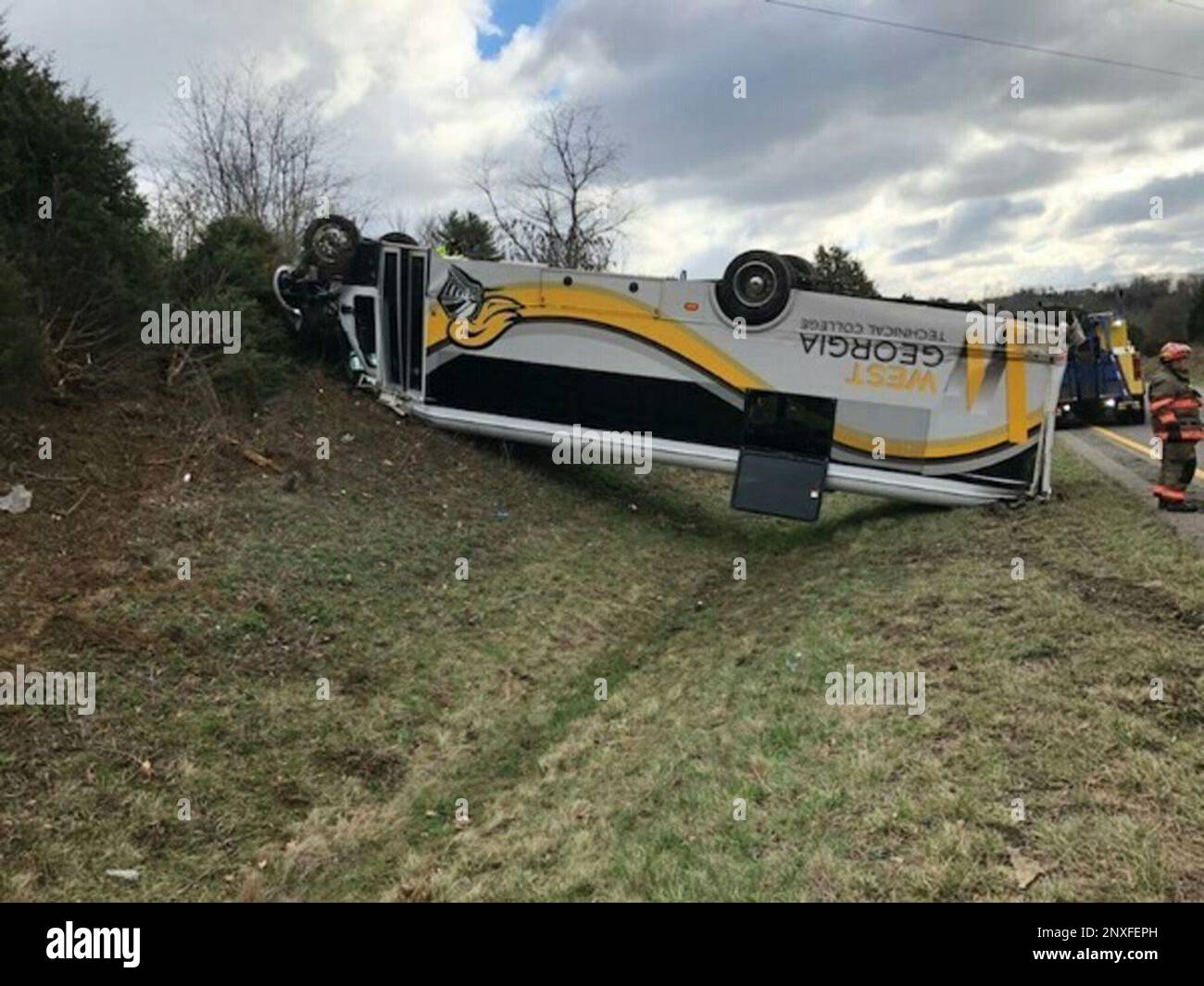 This photo provided by the Virginia State Police shows an overturned ...