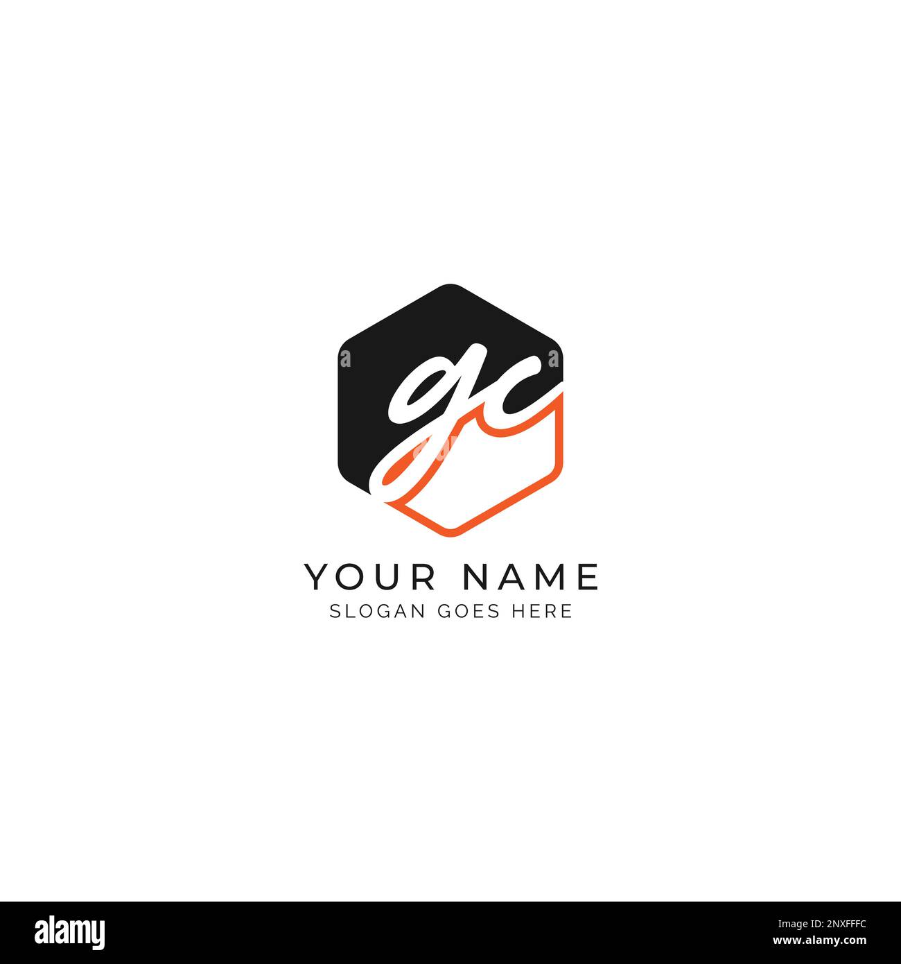 G, C, GC Initial letter handwritten and signature vector image template ...