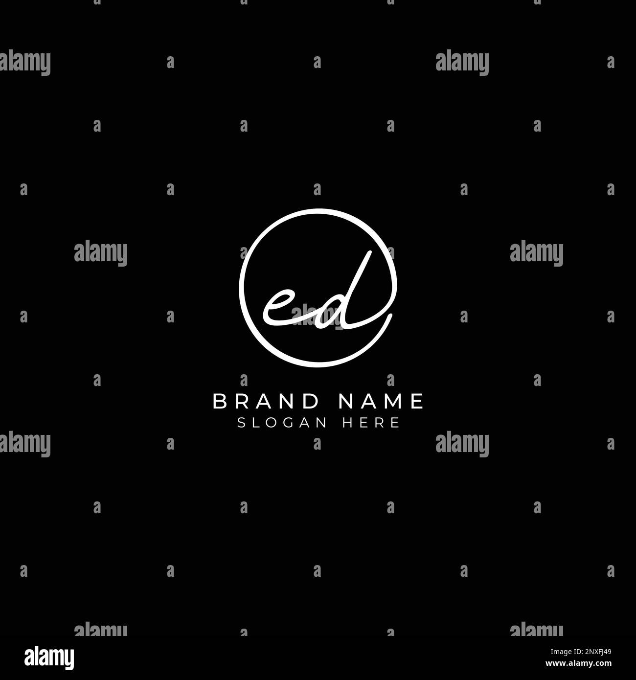 E, D, ED Initial letter handwritten and signature vector logo. Business ...