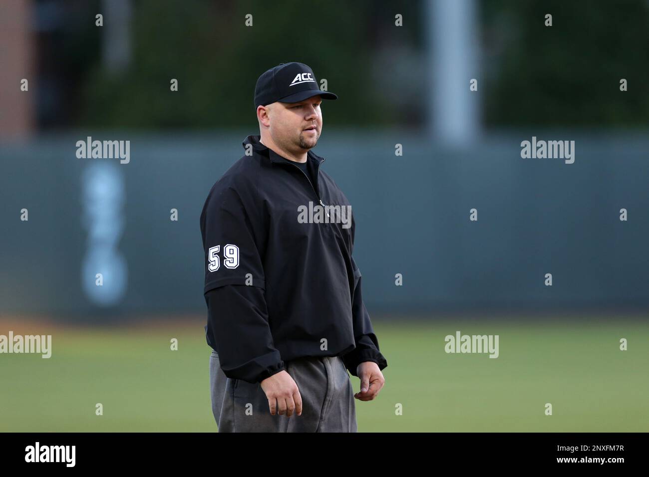 CHAPEL HILL, NC - FEBRUARY 27: Third base umpire Wilson Raynor during ...