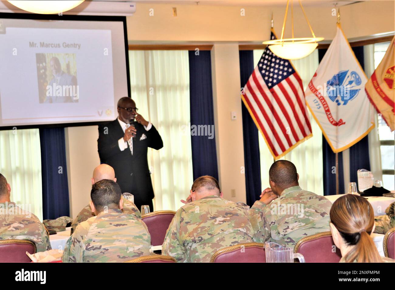 Guest speaker Marcus Gentry gives his presentation about Martin Luther ...