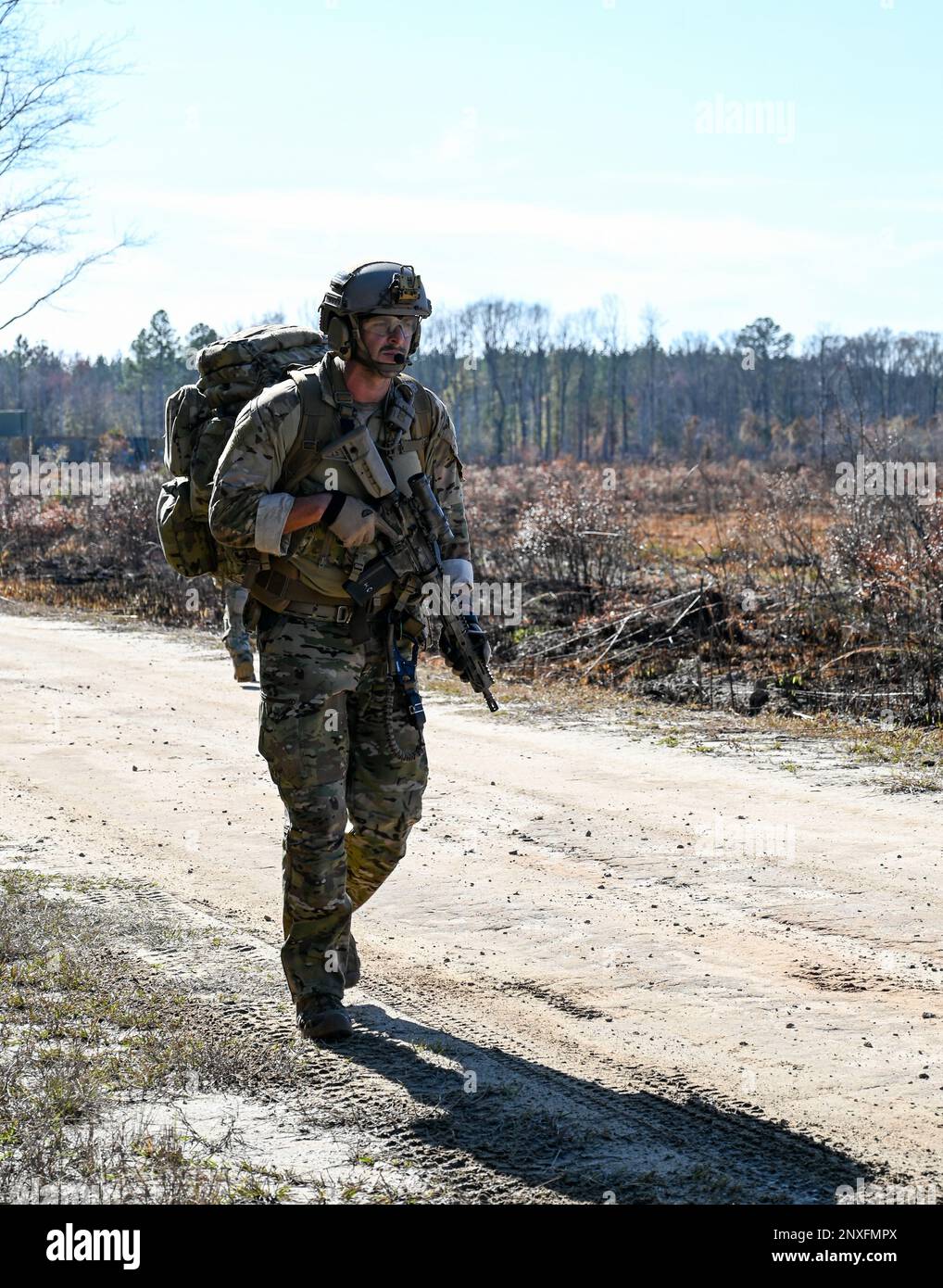 A U.S. Airman from the 165th Air Support Operations Squadron conducts a ...
