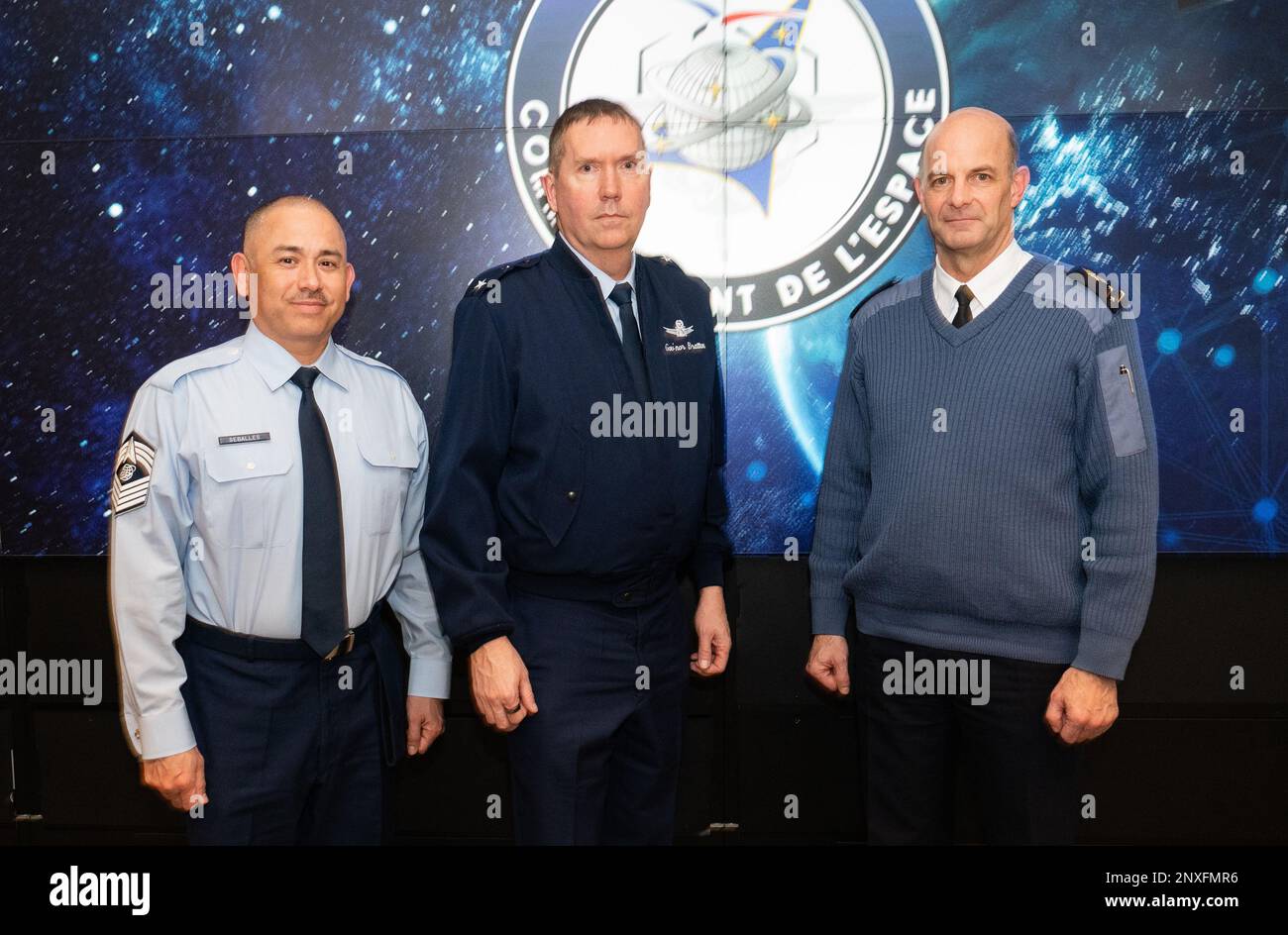 (From left to right) Chief Master Sgt. James Seballes, senior enlisted ...