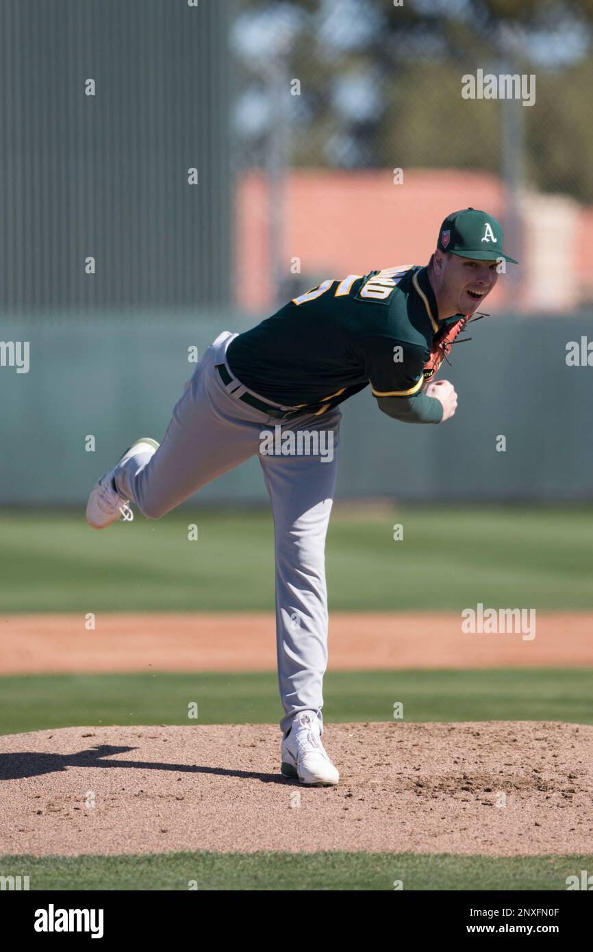 Oakland Athletics pitcher Brian Howard (75) during Spring Training Camp ...