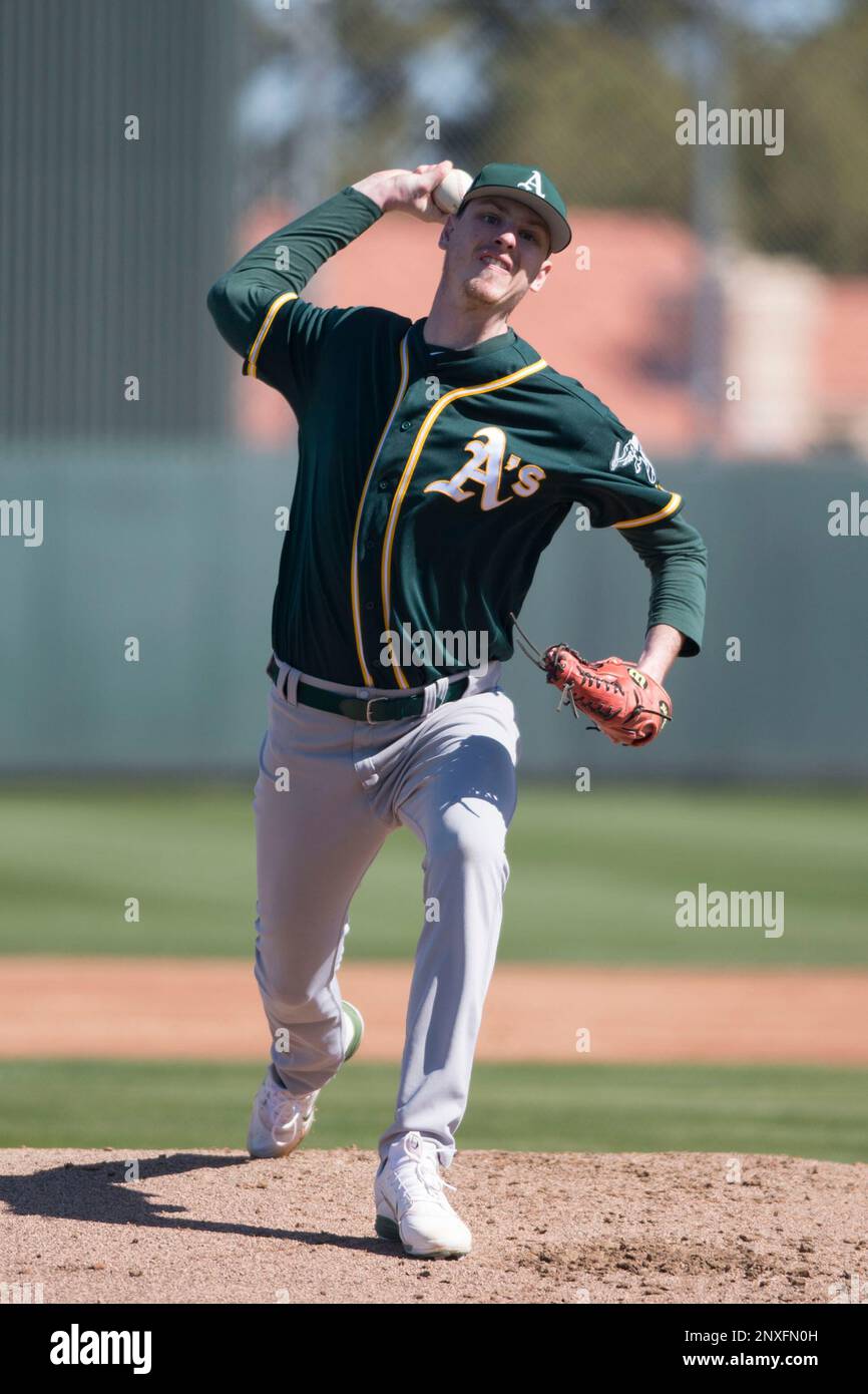 Oakland Athletics pitcher Brian Howard (75) during Spring Training Camp ...