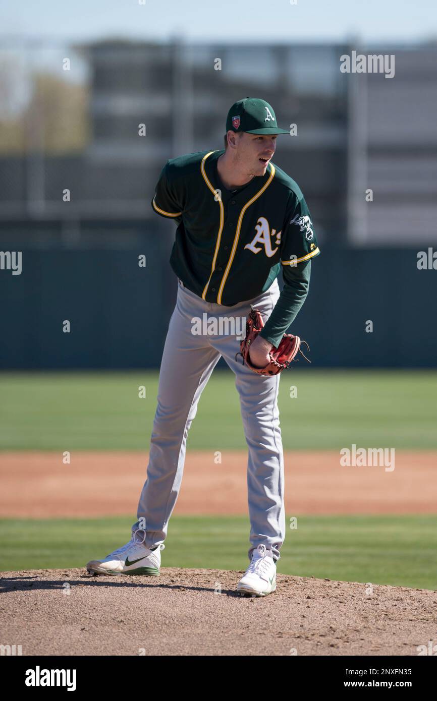 Oakland Athletics pitcher Brian Howard (75) during Spring Training Camp ...