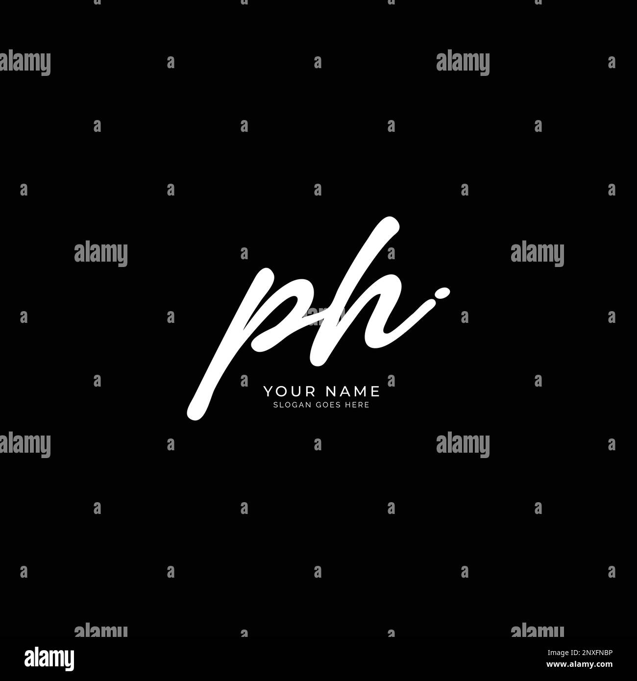 P, H, PH Initial letter handwriting and signature vector logo Stock ...