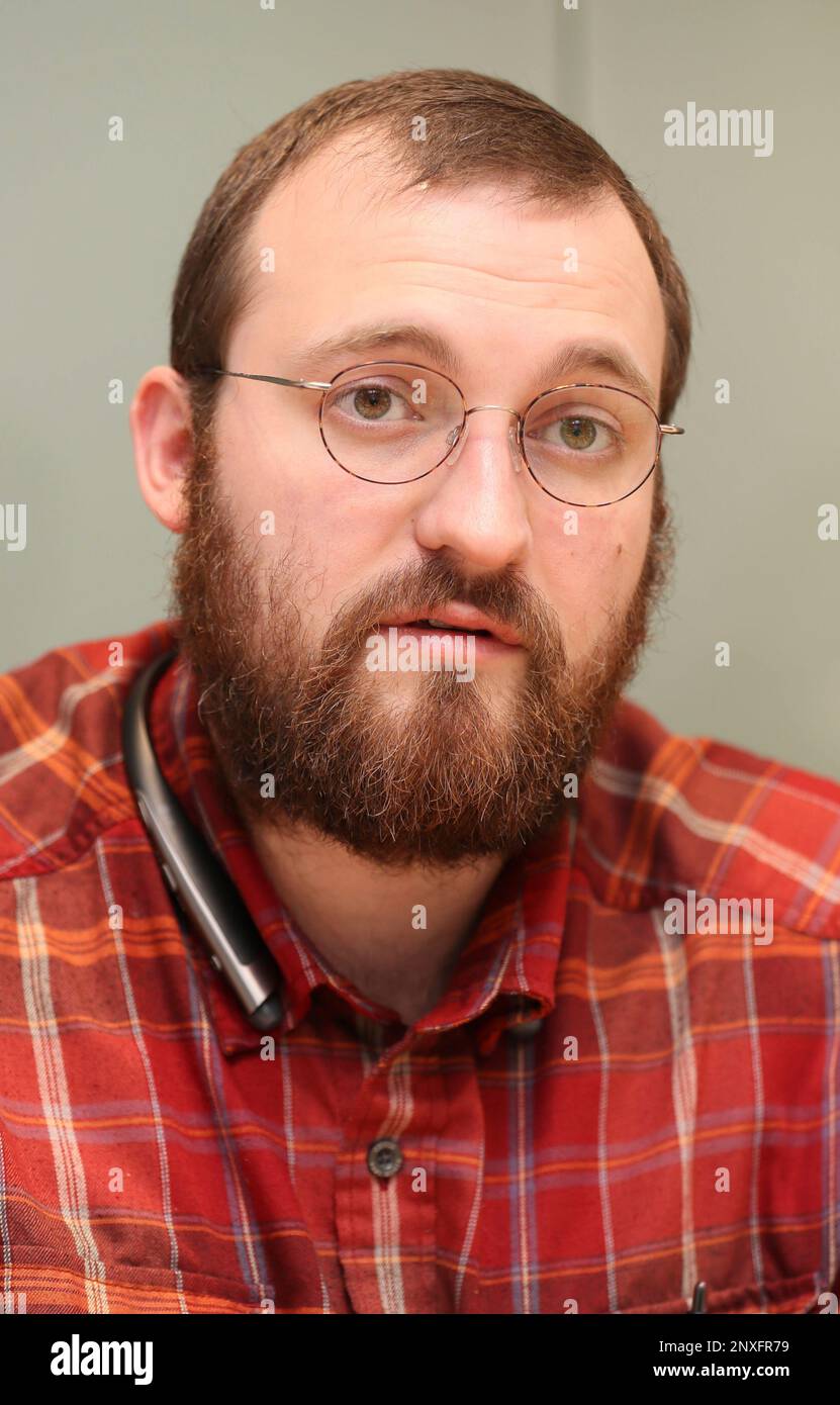 Charles Hoskinson speaks during an interview in Tokyo on Feb. 28, 2018 ...