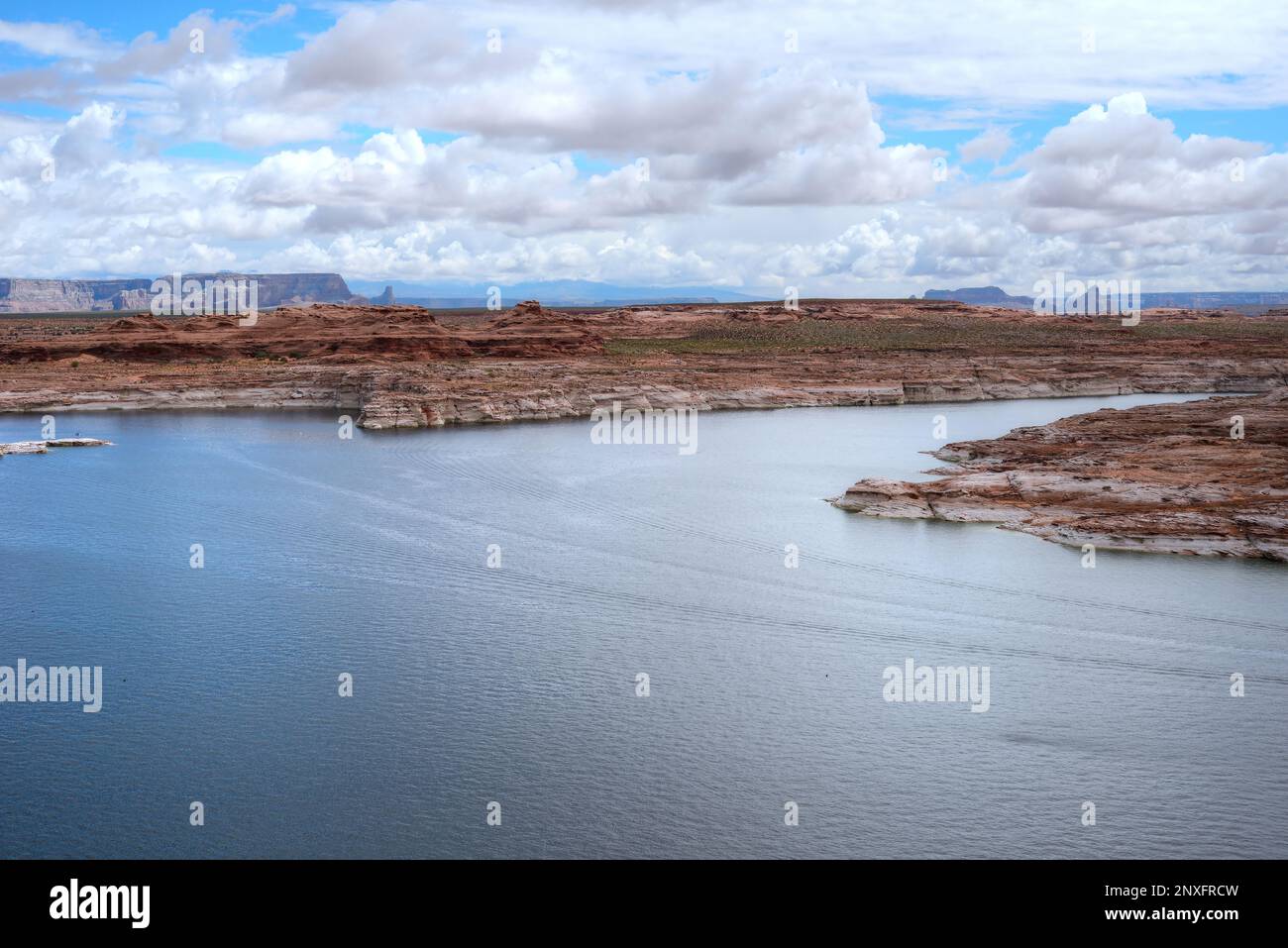 Elevated view Lake Powell in the Northern Arizona Desert Stock Photo ...
