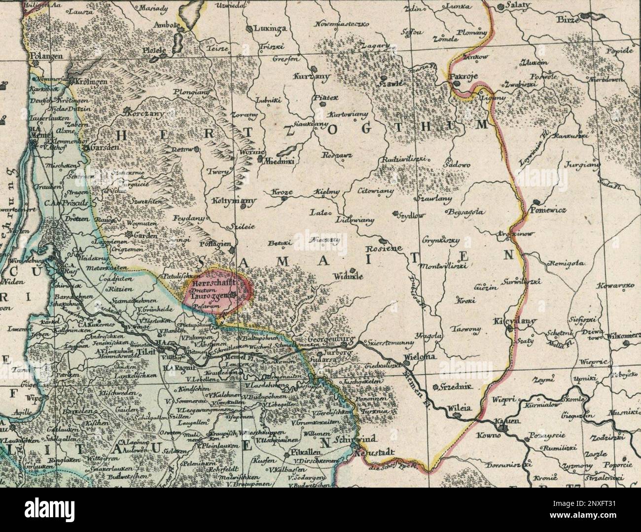 Map of the Duchy of Samogitia Stock Photo - Alamy