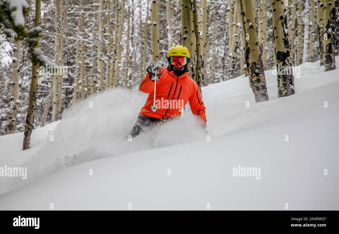 Jim Liken gets fresh in Royal Elk Glade on Tuesday, Feb. 20, in Beaver ...