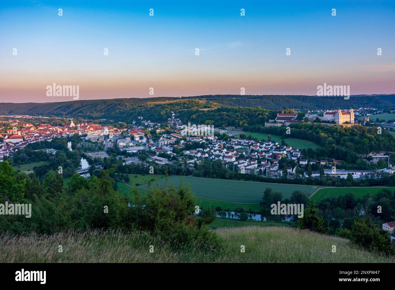 Eichstätt: river Altmühl valley, Old Town Eichstätt, Willibaldsburg ...