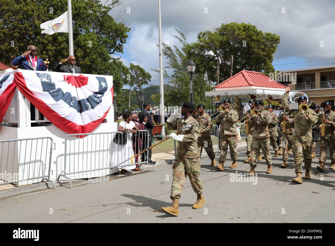 The 73rd Army Band, Virgin Islands National Guard march in the Military ...