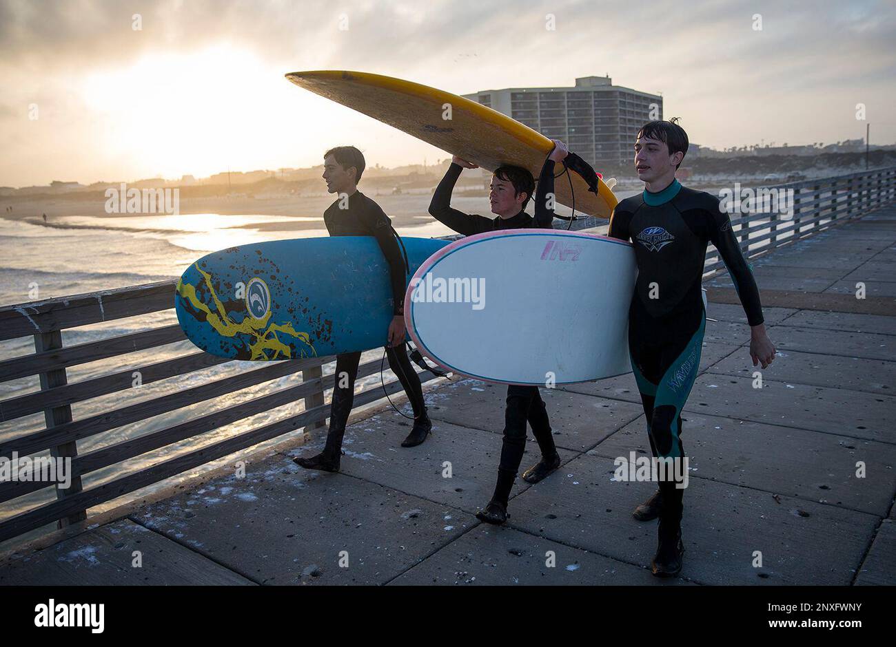 In this Feb. 19, 2018 photo shows from left, Luke Merritt, 15, Liam ...