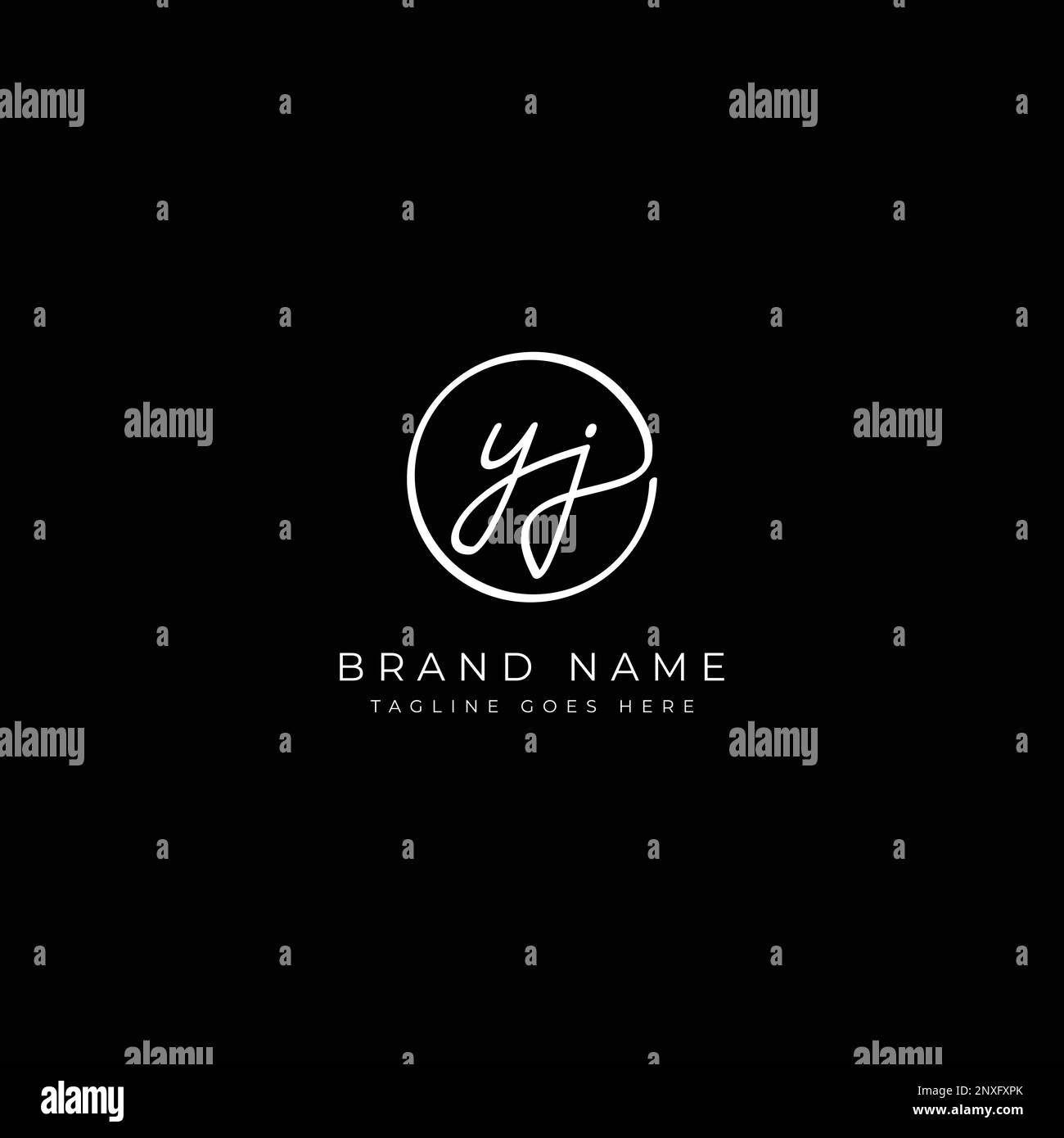 Y, J, YJ Initial letter handwritten and signature vector logo. Business ...