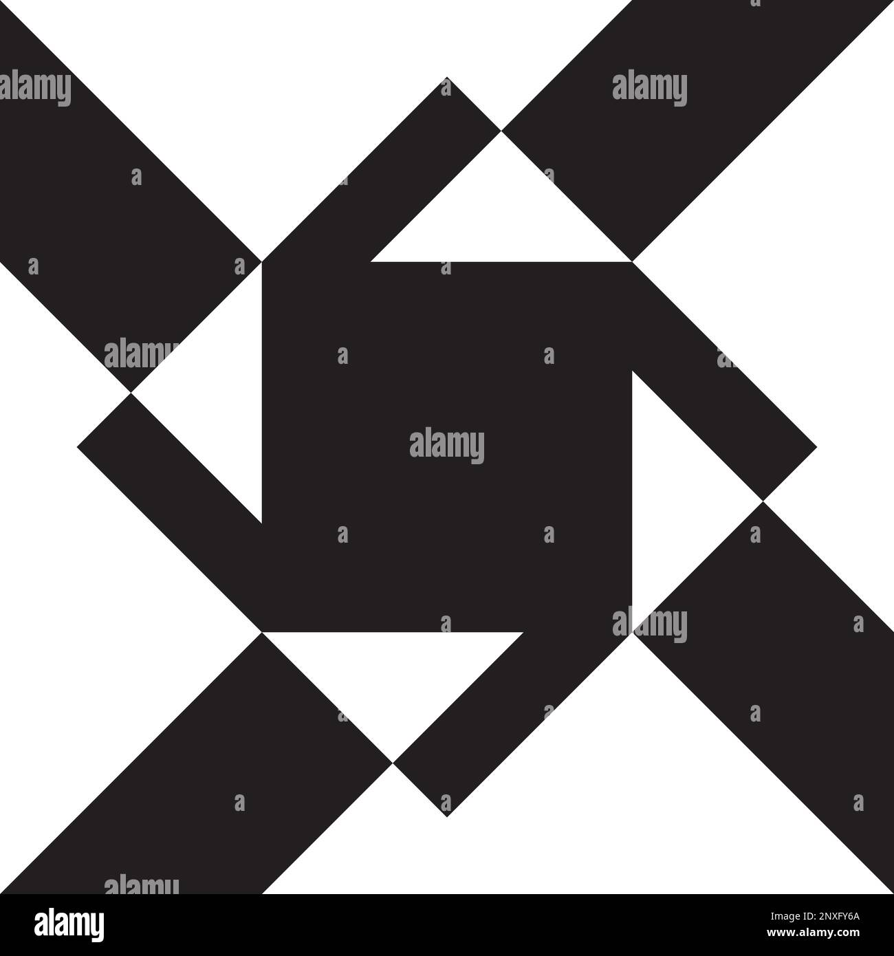 Abstract arabesque fan squares black originated butterfly project ...