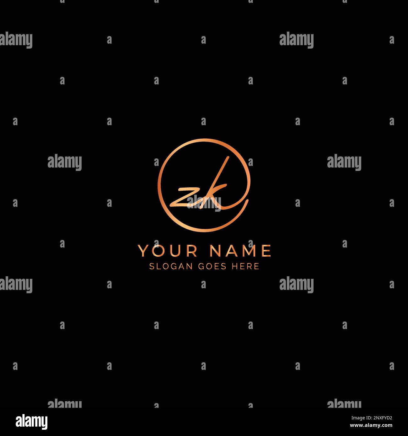 Z, K, ZK Initial letter handwritten and signature vector logo. Business ...