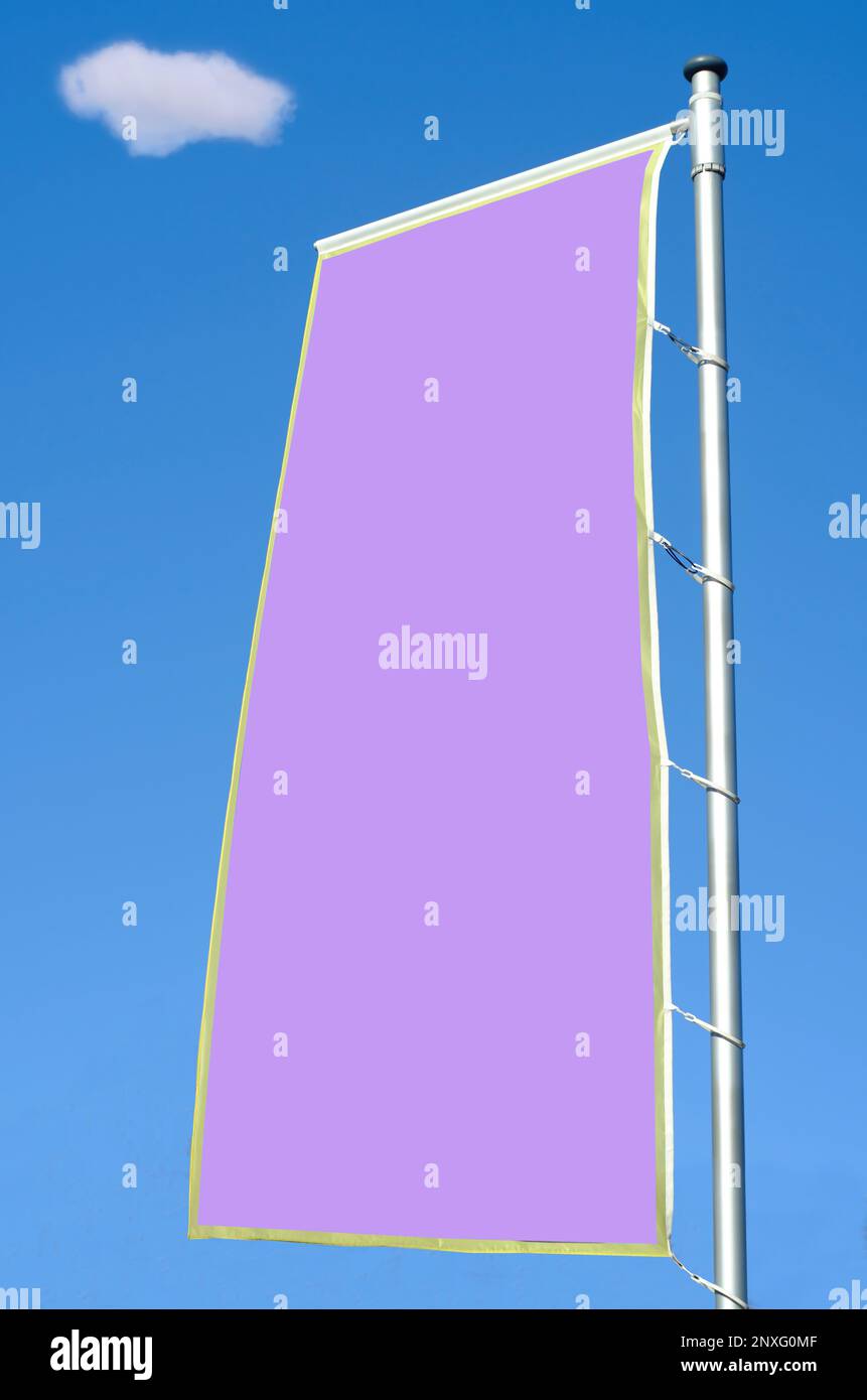 empty blank flag beach flag, free pink copy space Stock Photo - Alamy