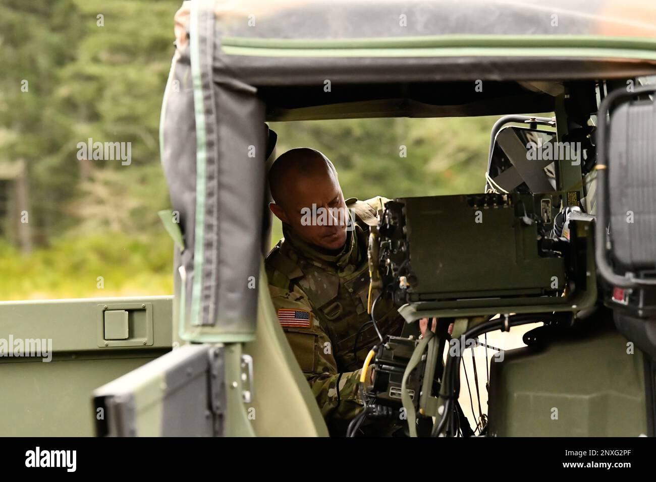 Washington National Guard Spc. Brady Dickinson with Charlie Company ...