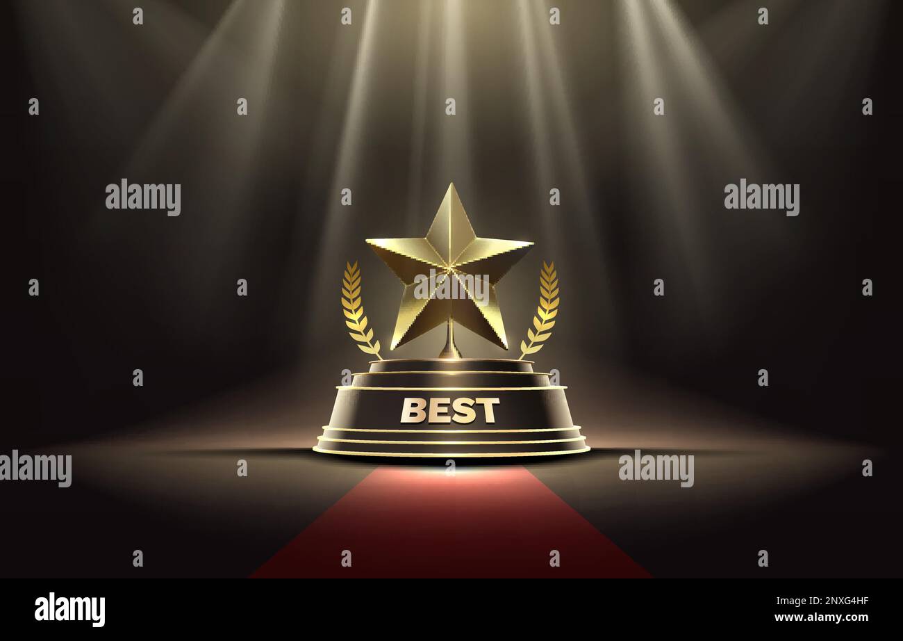 Star best podium award sign, golden object. Vector illustration Stock ...