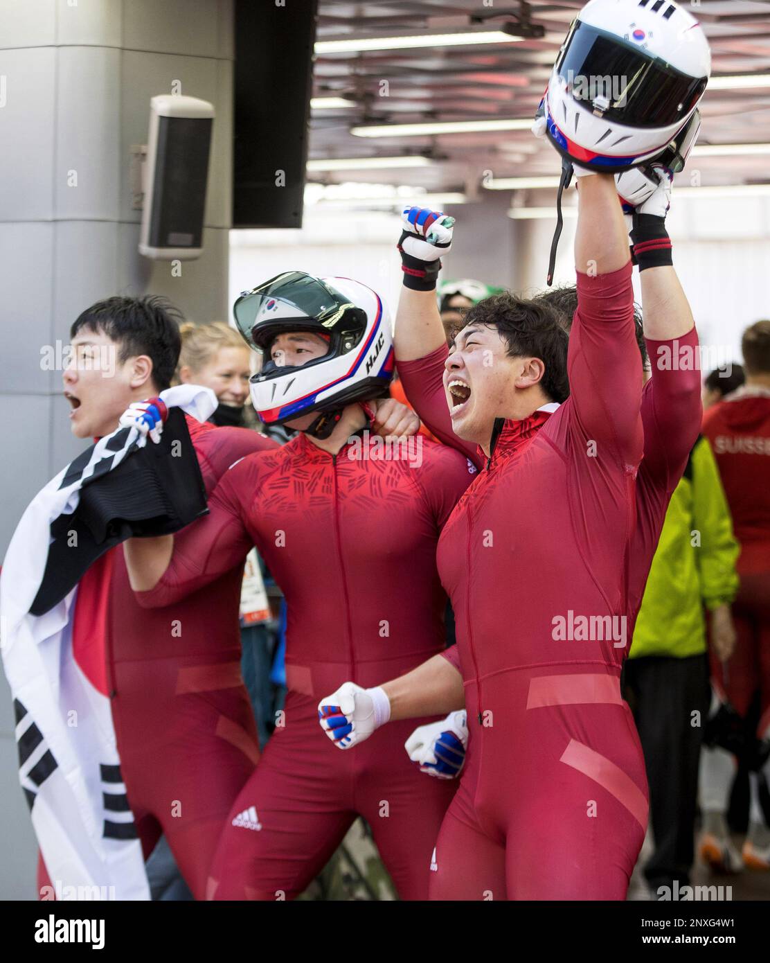 February 25, 2018 - Pyeongchang, South Korea - The Korean four-man ...