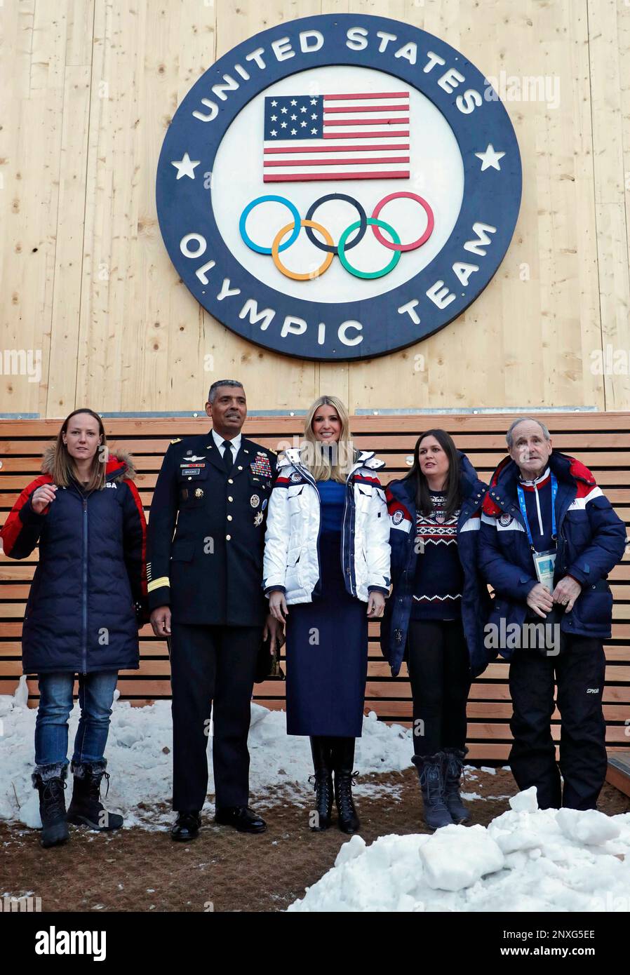 U.S. President Donald Trump's daughter Ivanka Trump, center, poses for ...