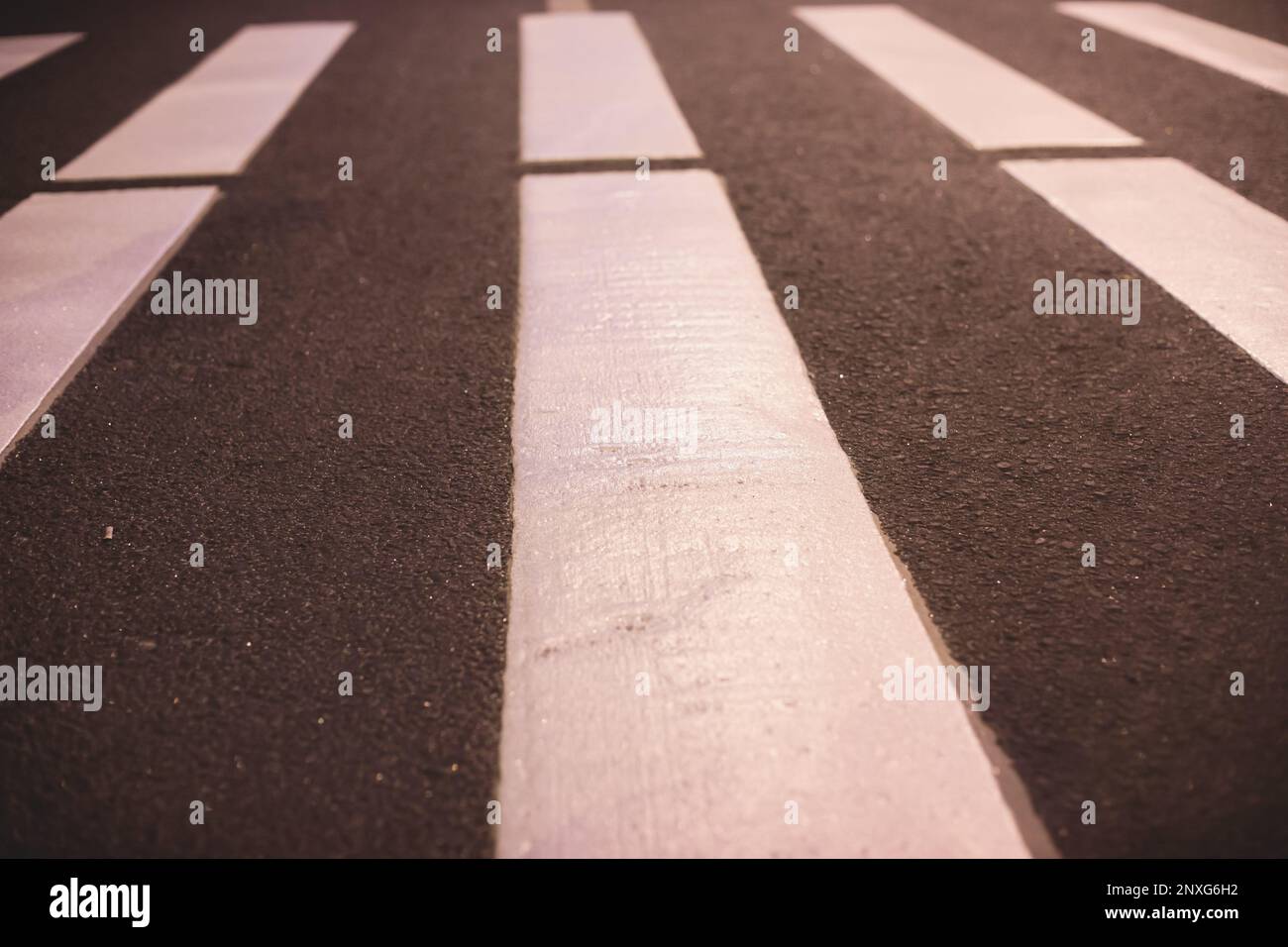 Process of making new road surface markings with a line striping ...