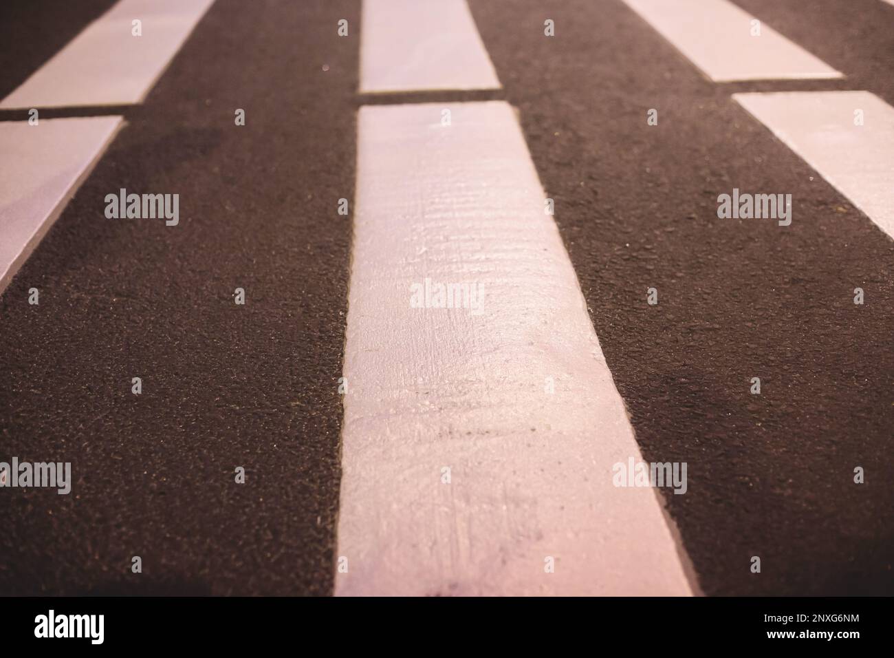 Process of making new road surface markings with a line striping ...