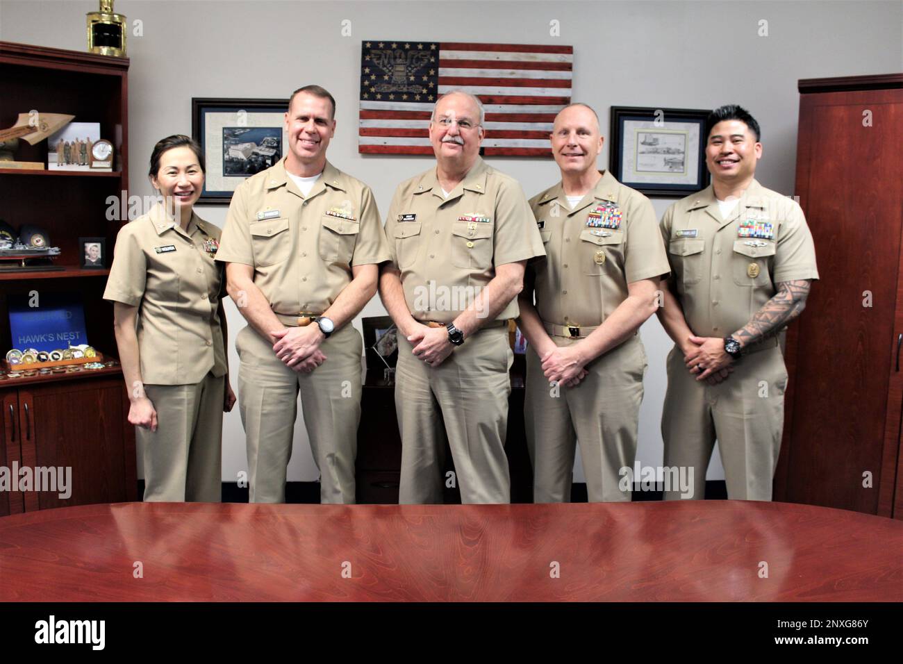 The leadership of Navy Medicine Readiness and Training Command Patuxent River with Navy Surgeon ...