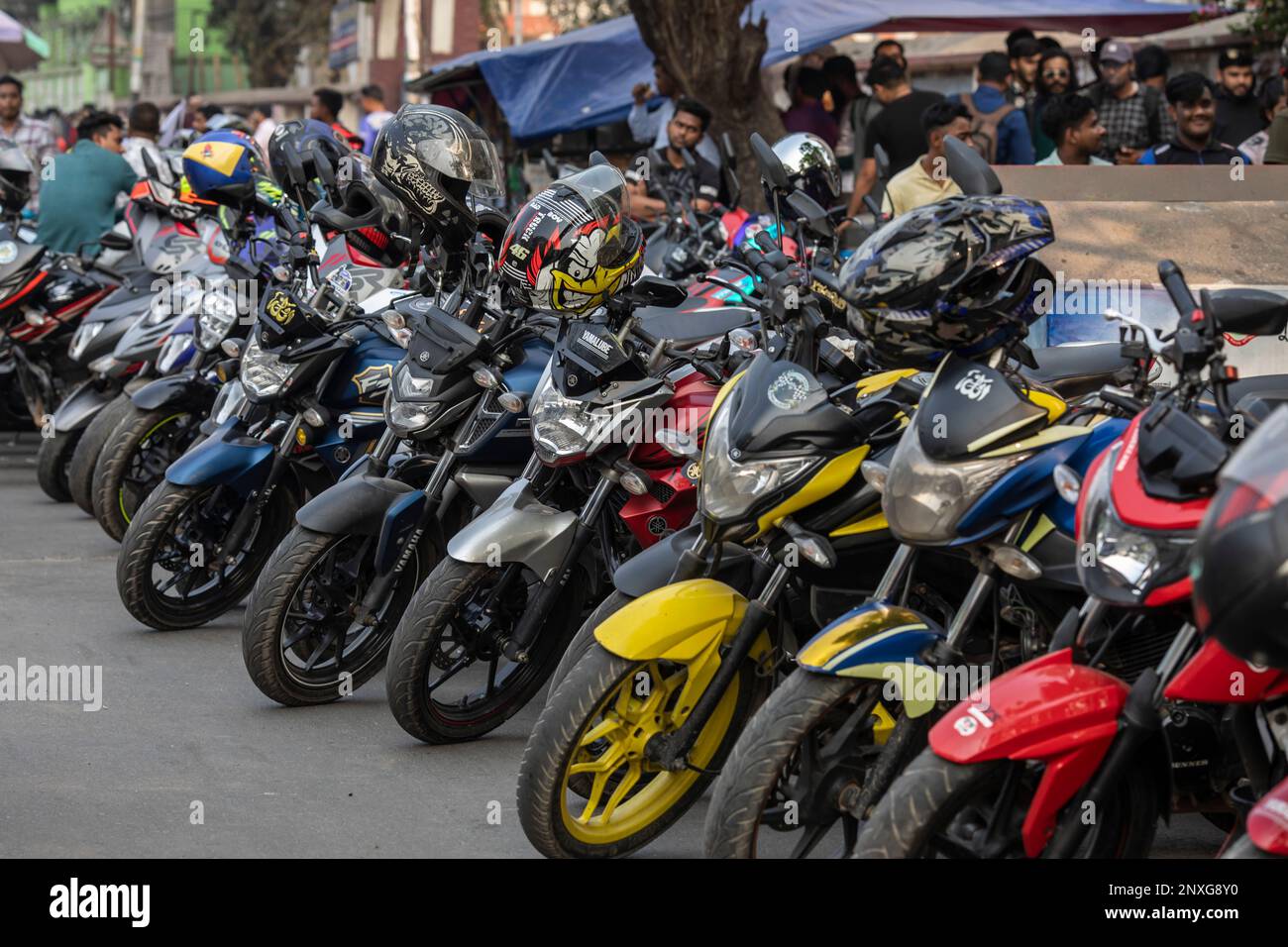 Dhaka, Bangladesh. 01st Mar, 2023. Motorcycle riders take part during ...