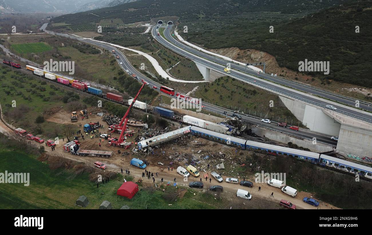 Tempi. 1st Mar, 2023. This aerial photo taken on March 1, 2023 shows ...