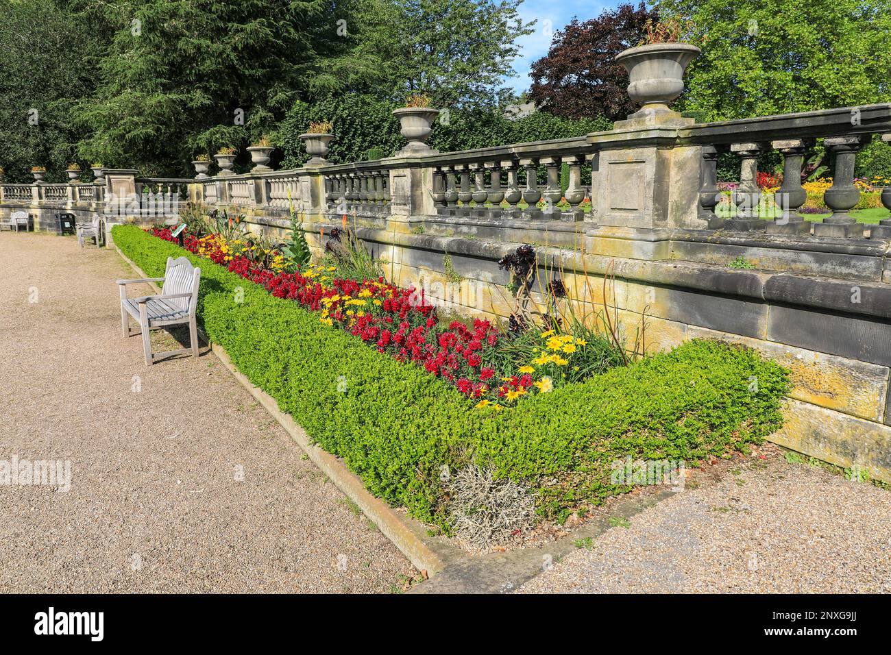 Restored stone balustrading at Trentham Gardens, Stoke-on-Trent ...