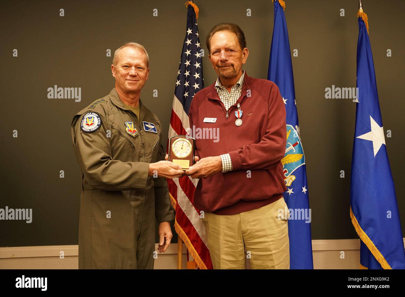 U.S. Air Force Gen. Mark Kelly (left), commander Air Combat Command ...