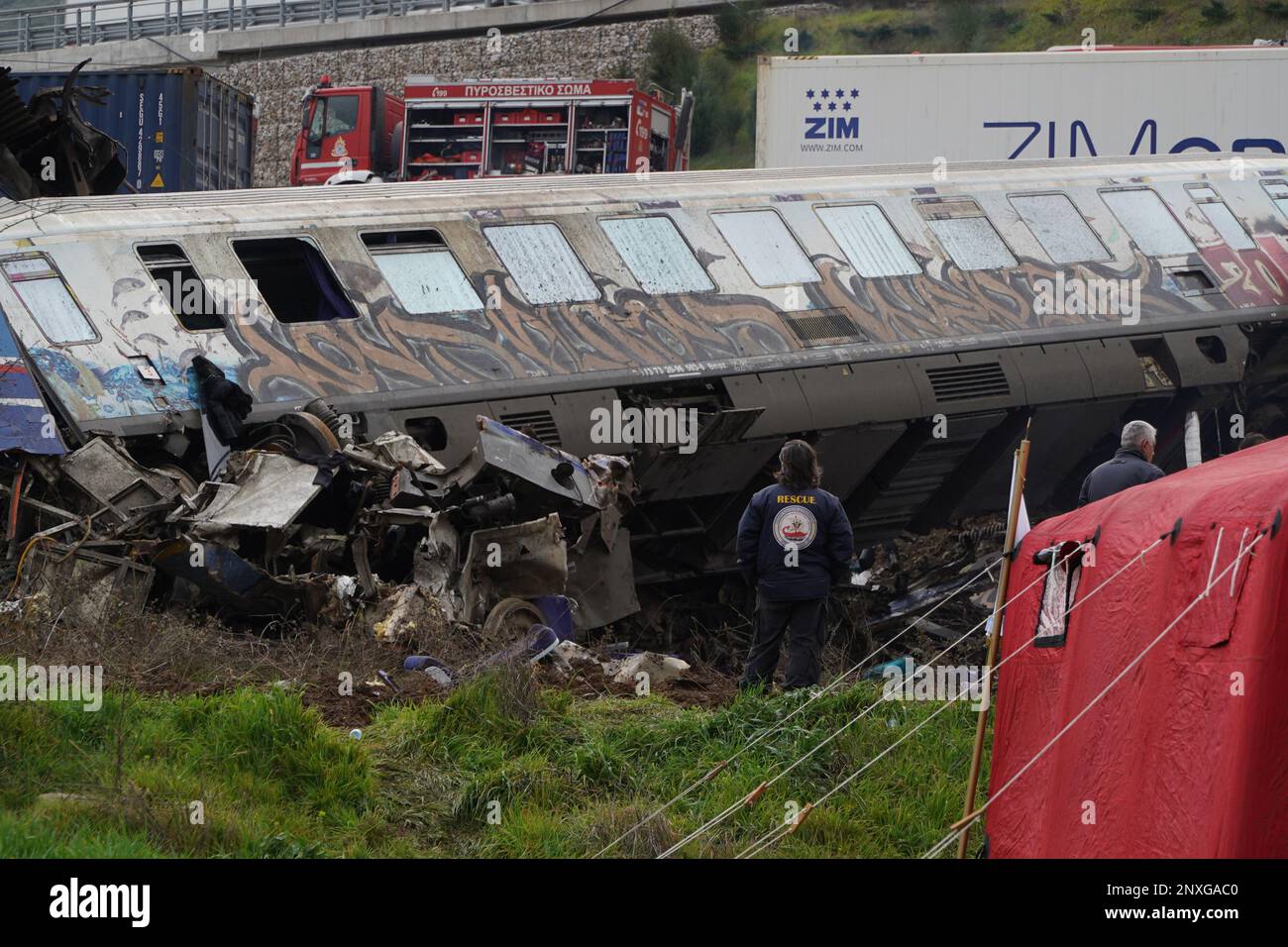 Tempi. 1st Mar, 2023. This photo taken on March 1, 2023 shows the site ...