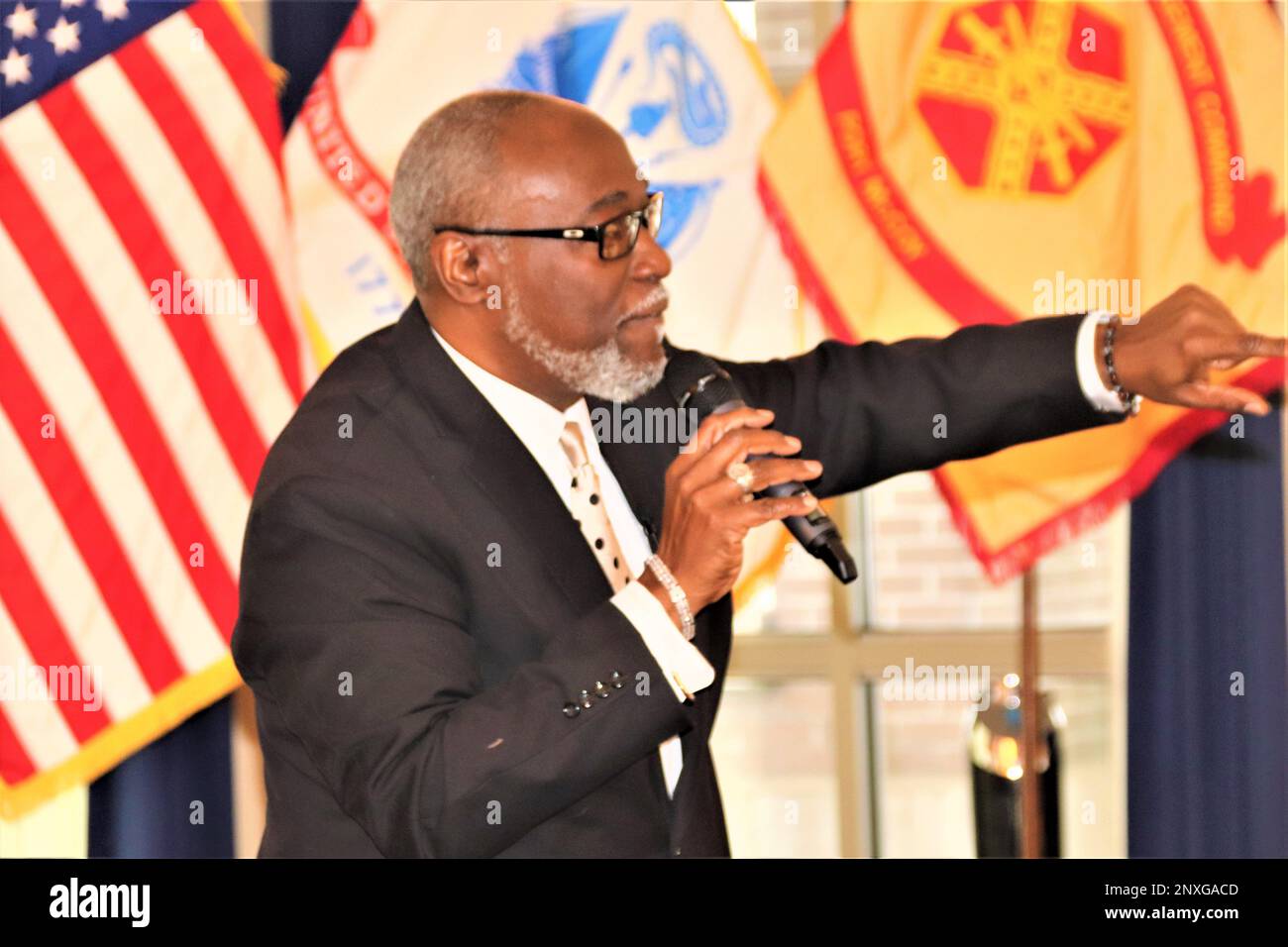 Guest speaker Marcus Gentry gives his presentation about Martin Luther ...