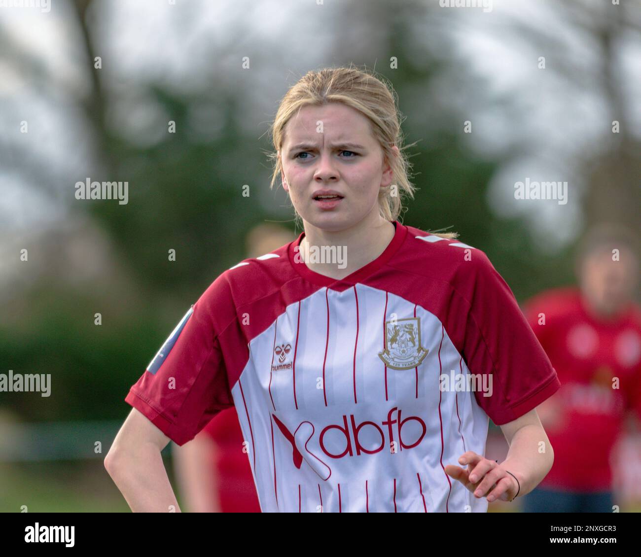 Wem, United Kingdom, 26th. February, 2023:Beth Artemiou of Northampton ...