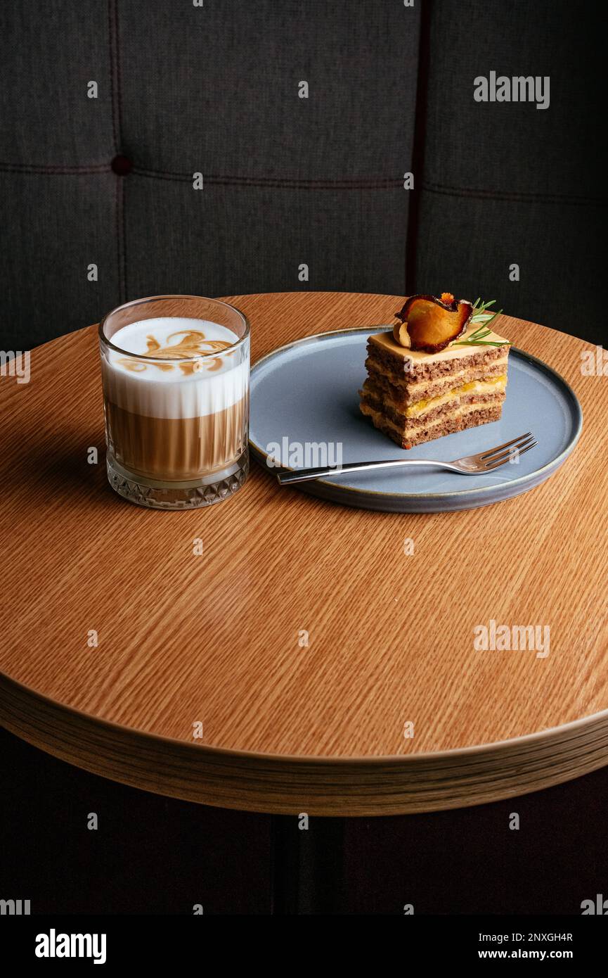 coffee and dessert. coffee shop menu Stock Photo - Alamy