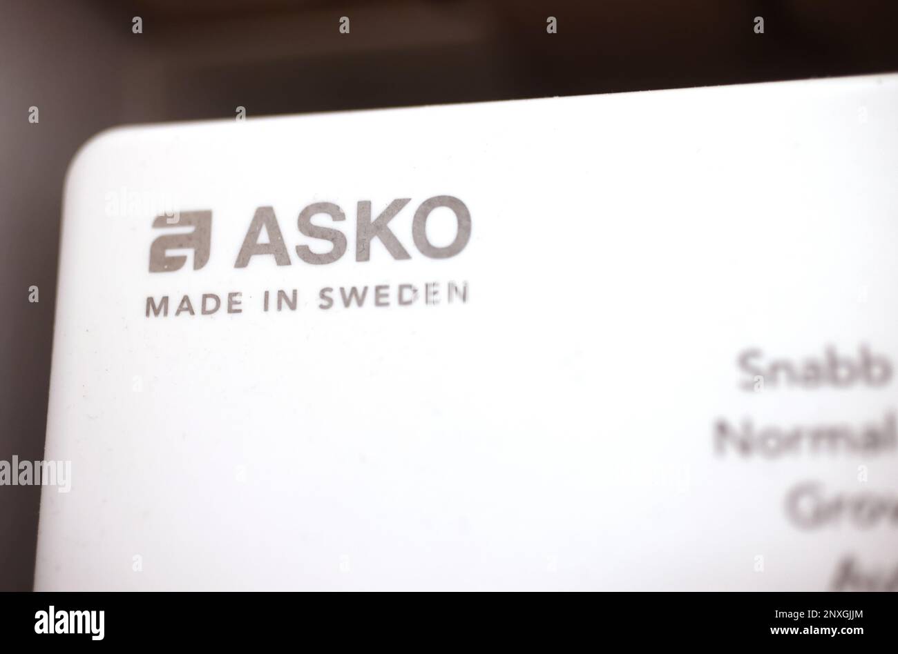 A laundry room, a washing machine from Asko Stock Photo - Alamy