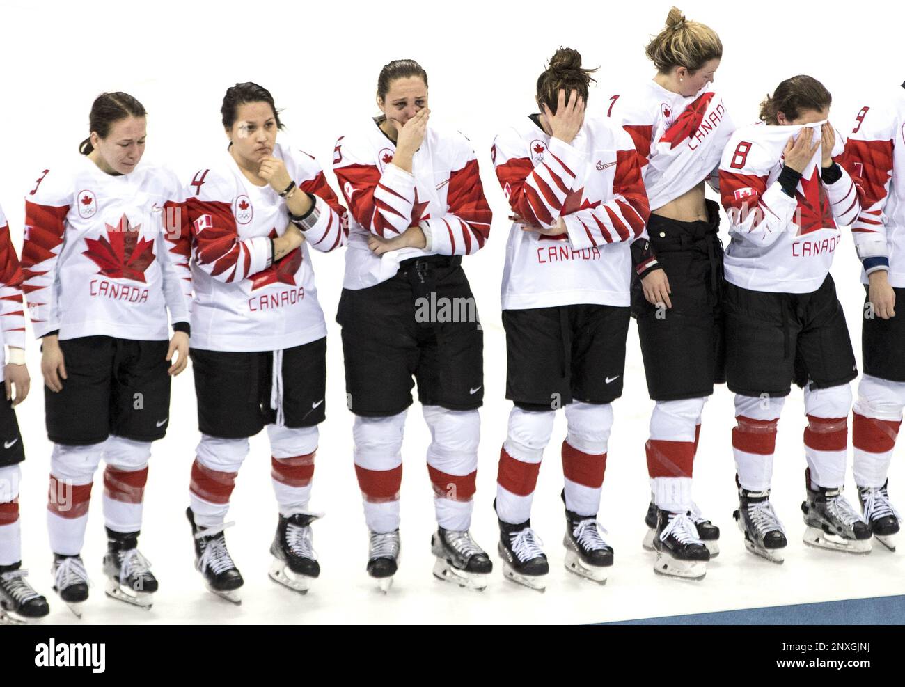February 22, 2018 - Gangneung, South Korea - Members of Canada women ...