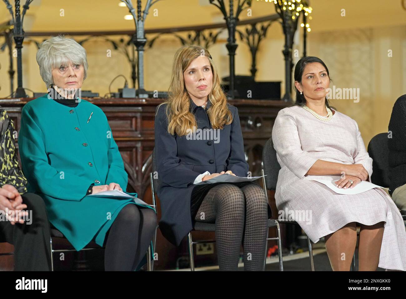 (left-right) Joanna Simpson's mother Diana Parkes, Carrie Johnson and ...