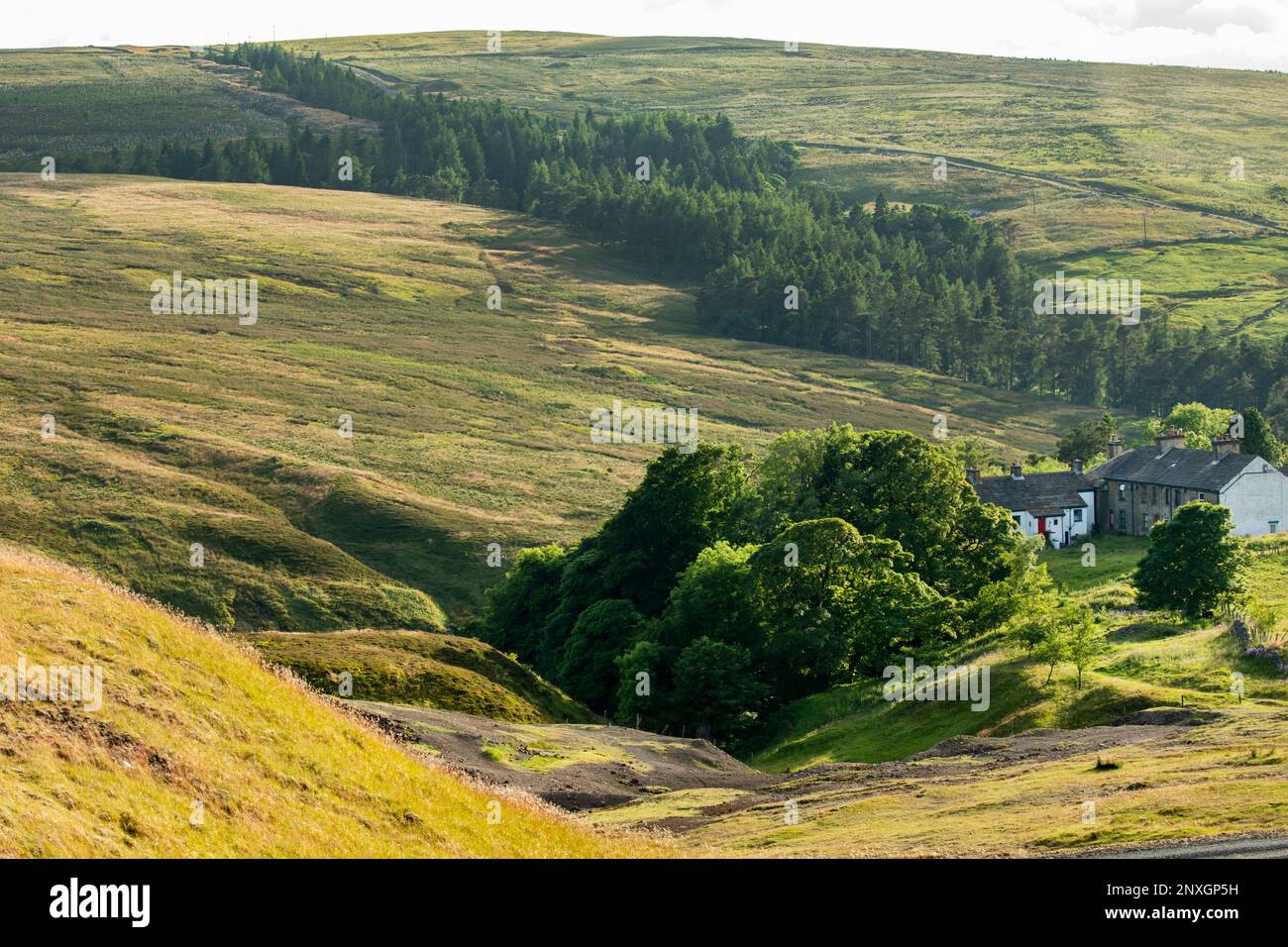 Looking across the Nent Valley at Nenthead above the historic site of ...